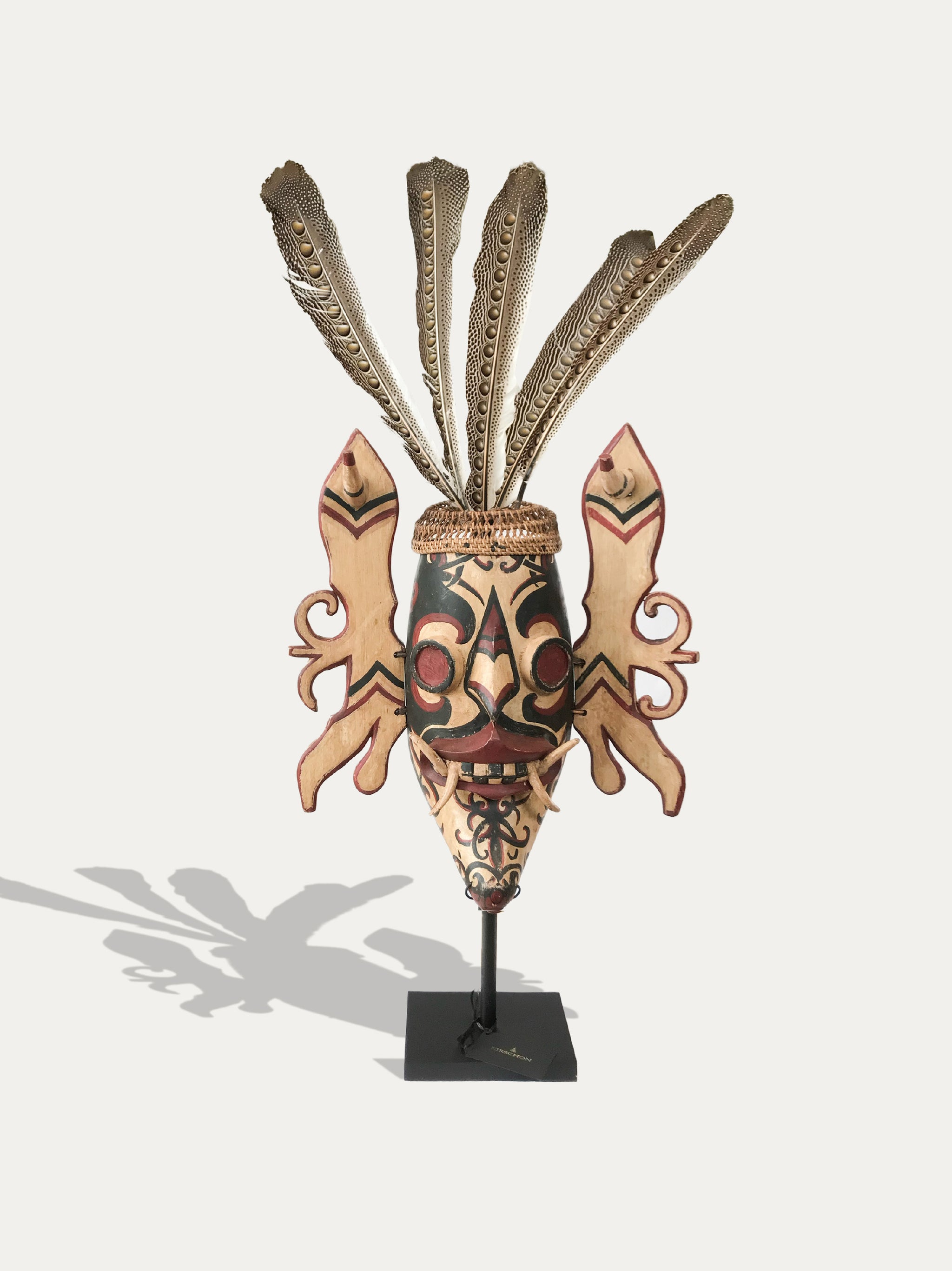 Hand Carved Hudoq Mask from Kalimantan, a symbol of Good Luck